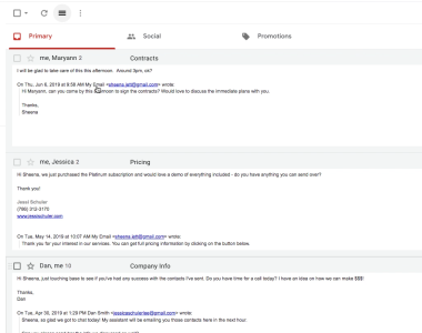 Gmail Message Preview